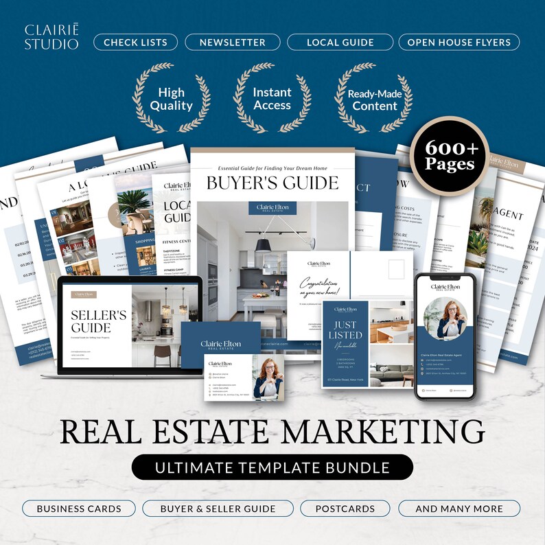 Real Estate Template Bundle - 1,600+ Canva Templates | Realtor Business Kit
